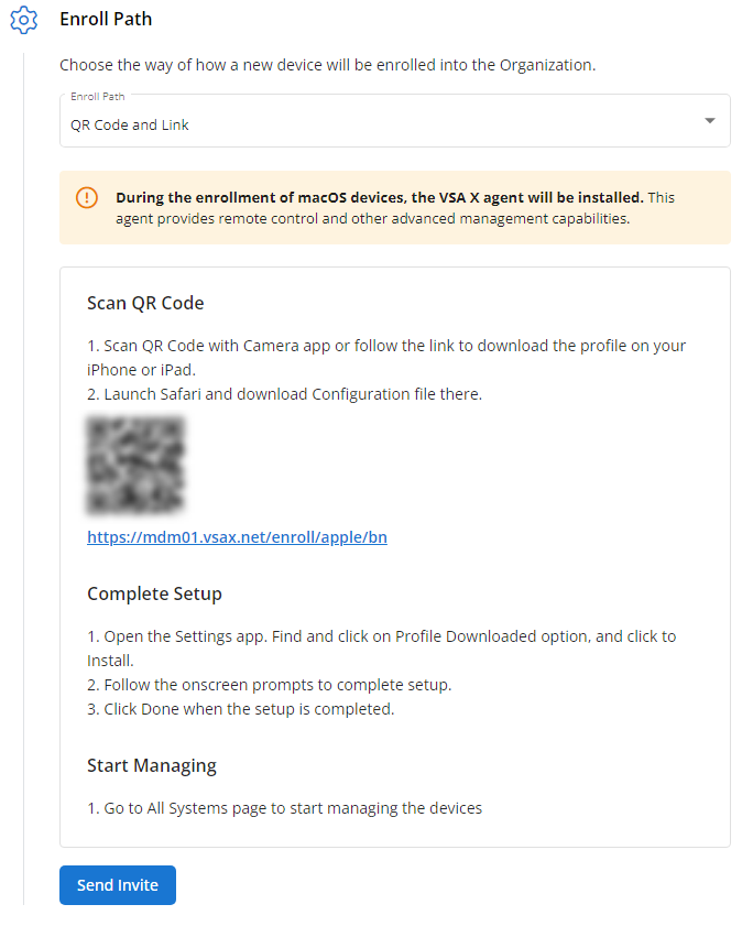 Kaseya MDM: Enrollment